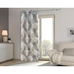 Home Wohnideen Verdunkelungsvorhang &raquo;GINNY&laquo; &Ouml;sen 1 Stk. tlg. BEDRUCKT,VERDUNKLUNSGVORHANG,&Ouml;SEN beige Polyester 245cm, &Ouml;sen, 135cm