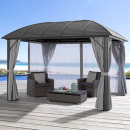 OTTO home Pavillon &raquo;M&aacute;laga&laquo; inkl. 4 Seitenteile und 4 Moskitonetzten, Aluminiumgestell grau B/H/T: 300cm x 265cm x 365cm