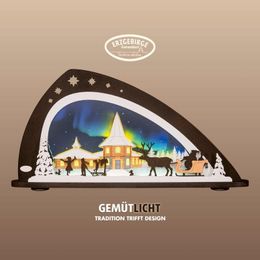 Weigla LED Schwibbogen &raquo;Weihnachten Polarlicht, Lichterbogen aus Holz & Acryl, Made in Germany&laquo; 1 Stk. Erzgebirge garantiert, Weihnachtsdeko Innen, 
