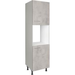Nobilia Herdumbauschrank &raquo;"Riva", Ausrichtung w&auml;hlbar, mit zwei zus&auml;tzlichen T&uuml;ren,&laquo; vormontiert, Breite/H&ouml;he: 60/167,8 cm grau B/H/T: 60cm x 216,6cm 