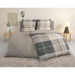 Tom Tailor HOME Wendebettw&auml;sche &raquo;Eric in Gr. 135x200 oder 155x220 cm&laquo; 3 mit Rei&szlig;verschluss, mit GRATIS-Zugabe: Sportbeutel aus 100% Baumwolle beige 