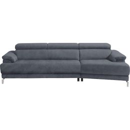 Egoitaliano Ecksofa &raquo;Soul, extravagantes Designsofa, Megasofa, super bequem, tolle Details&laquo; mit Trapez-Abschlu&szlig;element, inkl verstellbarer Kopfteile blau Luxus-