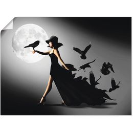 Artland Wandbild &raquo;Die Frau mit den Raben&laquo; Animal Fantasy 1 Stk. tlg. als Alubild, Leinwandbild, Poster in verschied. Gr&ouml;&szlig;en schwarz B/H/T: 40cm x 30cm, Poster