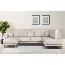 OTTO home Wohnlandschaft &raquo;TRIPLO U-Form wahlweise mit Schlaffunktion, B/T/H: 310/192/90 cm&laquo; Schlafsofa, auch mit Bettkasten, Steppung im R&uuml;ckenkissen 