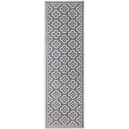 PRIMAflor-Ideen in Textil K&uuml;chenl&auml;ufer &raquo;ORNAMENT&laquo; rechteckig 6,5 mm H&ouml;he Gr&ouml;&szlig;e 50x150 cm, rutschhemmend, waschbar, K&uuml;che grau Polyamid B : 50cm 1 Stk.