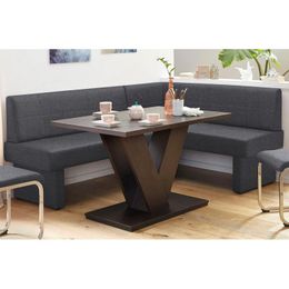 Home Affaire Eckbank &raquo;Nils&laquo; Sitz und R&uuml;cken gepolstert, verschiedene Qualit&auml;ten grau Holzwerkstoff, Massivholz, Polyester B/H/T: 202cm x 89cm x 152cm,