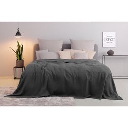 OTTO home Tagesdecke &raquo;Mira&laquo; leichte Tagesdecke aus 100% Baumwolle, uni &Uuml;berwurf, ohne F&uuml;llung grau Baumwolle B/L: 250cm x 250cm