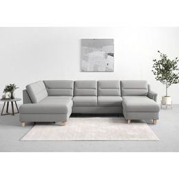 Sit & More sit&more Wohnlandschaft &raquo;Far&ouml; U-Form&laquo; inklusive Federkern, wahlweise mit Schlaffunktion und Bettkasten grau B/H/T: 325cm x 90cm x 187cm, Luxus-