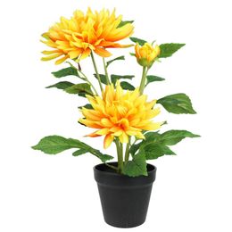 I.GE.A. Kunstblume &raquo;Chrysantheme im Topf 40cm&laquo; Kunstpflanze Pflanze Blume k&uuml;nstlich Deko Herbstdeko Seidenblume Polyester B/H/L: 20cm x 40cm