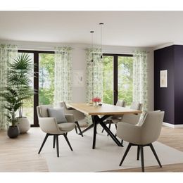 HOMING Gardine &raquo;Valdis&laquo; &Ouml;sen 1 Stk. tlg. Fertigschal gr&uuml;n Obermaterial: 100% Polyester 245cm, &Ouml;sen, 140cm