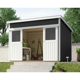 Weka Gartenhaus &raquo;225 Gr.1&laquo; grau Massivholz Fu&szlig;boden im Gartenhaus, ohne Dacheindeckung
