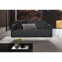 W.Schillig 2-Sitzer &raquo;sally Design Sofa mit schmalen Armlehnen, bequem und elegant&laquo; mit Metallf&uuml;&szlig;en in Chrom gl&auml;nzend, Breite 154 cm schwarz Longlife 