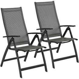 Merxx Gartensessel &raquo;Vicenza&laquo; Set, 2 Stk. tlg. 2er Set, Alu/Textil, grau grau Obermaterial: 100% Polyester B/H/T: 56cm x 122cm x 65cm
