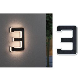 Paulmann LED Au&szlig;en-Wandleuchte &raquo;Solar Hausnummer&laquo; LED-Modul 1 Stk. Warmwei&szlig; LED-Modul, Hausnummern, Buchstaben w&auml;hlbar, Akku wechselbar schwarz 1, H: 23cm, 1 