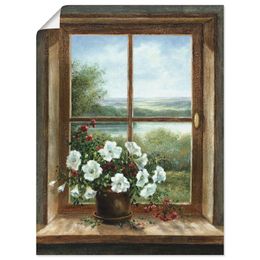 Artland Wandbild &raquo;Blumen am Fenster&laquo; Arrangements 1 Stk. tlg. als Leinwandbild, Poster in verschied. Gr&ouml;&szlig;en braun B/H/T: 60cm x 80cm, Poster Arrangements, 1 