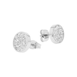 Tom Tailor Damen Tom Tailor Paar Ohrstecker &raquo;Schmuck Geschenk Edelstahl Kreis rund&laquo; mit Kristallsteine silber Edelstahl