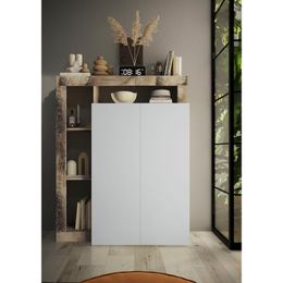 Home Affaire Schuhschrank &raquo;Hamburg, Breite 108 cm&laquo; H&ouml;he 138 cm wei&szlig; B/H/T: 108cm x 138cm x 35cm, T&uuml;ren: 2 Stk., Komplettausf&uuml;hrung