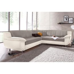Trendmanufaktur Ecksofa &raquo;Rondo 3, zeitlos und modern, im Materialmix, L-Form&laquo; wahlweise Federkern f&uuml;r hohen Sitzkomfort, wahlweise Bettfunktion beige 