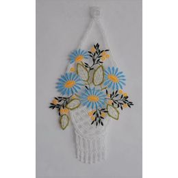Stickereien Plauen Fensterbild &raquo;Blumenampel&laquo; bunt Polyester B/L: 15cm x 26cm