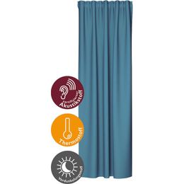 HOMING Vorhang &raquo;Galdin&laquo; Multifunktionsband 1 Stk. tlg. Verdunklungsvorhang, blickdicht, Thermo, Energiesparend blau Polyester 245cm, 