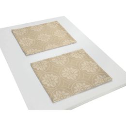 Adam Platzset &raquo;Romantic Puligny Light&laquo; beige Obermaterial: 100% Baumwolle B/L: 30cm x 40cm, 2 Stk., Bio-Baumwolle, eckig
