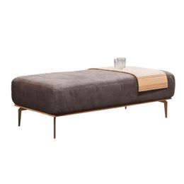 W.Schillig Polsterhocker &raquo;run&laquo; mit Holzsockel, F&uuml;&szlig;e in Bronze pulverbeschichtet, Breite 150 cm braun Stoff S37 (100% Polyester);ROHLEDER Chenille-