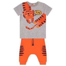 Denokids Set 'Orange Tiger' Jungen Gr&ouml;&szlig;e 110 dunkelgelb / graumeliert / hummer / schwarz