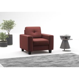 OTTO home Sessel &raquo;Varese&laquo; Kreuznaht in beige braun NaturLEDER , B/H/T: 96cm x 91cm x 90cm