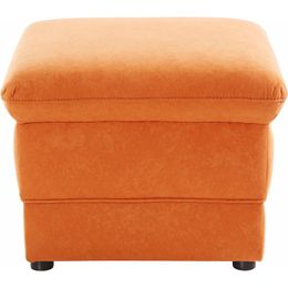 DOMO collection Polsterhocker &raquo;Lale B/T 62/62cm&laquo; orange Struktur grob (85% Polyester, 15% Polyacryl);Struktur (100% Polyester);Microfaser PRIMABELLE (