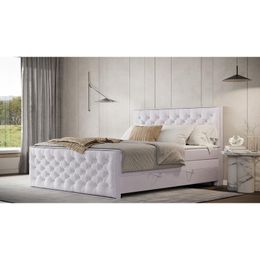 FORTE Boxspringbett &raquo;Lanciano Max inkl. zwei Bettk&auml;sten und Kaltschaum Topper&laquo; und einer 7-Zonen-Tonnentaschenfederkernmatratze H2/H3 grau Liegefl&auml;che