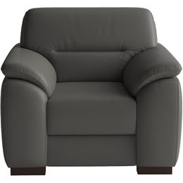 Sit & More sit&more Sessel &raquo;Montego&laquo; mit Federkern grau NaturLEDER , B/H/T: 106cm x 88cm x 90cm