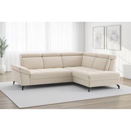 Sit & More sit&more Ecksofa &raquo;Vanity; L-Form, B. 254 cm&laquo; Inkl.Sitz-,Kopf-und Armteilverstellung 95% Polyester 5% Polyamid B/H/T: 254cm x 84cm x 197cm, Flachgewebe