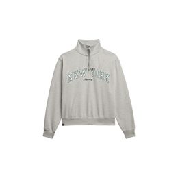 Superdry & Co Sweatshirt 'Essentials' female size S/M mottled grey / Fir / Off white