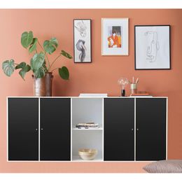 Sideboard &raquo;Mistral Kubus&laquo; mit vier T&uuml;ren, Wandmontage/stehend, Breite: 169,8 cm schwarz-wei&szlig; Holzwerkstoff, Massivholz B/H/T: 169,8cm x 69cm x 32,5cm,