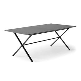 Esstisch &raquo;Meza Designtisch mit Auszugsfunktion und 2 Einlegeplatten&laquo; schwarz Tischplatte: Schwarzes nanobehandeltes Fenix-Laminat (schwarzer Rand), 