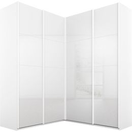 Rauch Schwebet&uuml;renschrank &raquo;Schrank Garderobe Eckkleiderschrank QUADRA Front in Dekor/Hochglanz&laquo; Ma&szlig; 181x187 cm, H&ouml;hen 210/229 cm, inkl. Soft-Close-