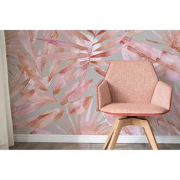 marburg Fototapete &raquo;Expedition&laquo; matt glatt Blattmuster moderne Tapete f&uuml;r Wohnzimmer Schlafzimmer K&uuml;che pink Vlies B/L: 2,12m x 2,7m, Rollen: 1