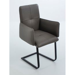 K+w Komfort & Wohnen K+W Komfort & Wohnen Freischwinger &raquo;6502&laquo; () Freischwinger mit Armlehnen, Flachstahlkufe in schwarz braun B/H/T: 61cm x 90cm x 62cm, Leder CASAY