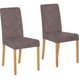 Home Affaire 4-Fu&szlig;stuhl &raquo;Bologna&laquo; (Set) 4 Stk.Gestell aus Massivholz braun Holzwerkstoff, Massivholz B/H/T: 44cm x 91cm x 56cm, 4 Stk., Microfaser