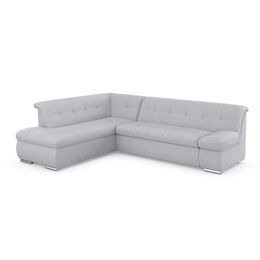 DOMO collection Ecksofa &raquo;MONA 271x213 cm, modern und komfortabel&laquo; whlw. mit Bett- und Armlehnfunktion, L-Form silber Struktur fein 100% Polyester;