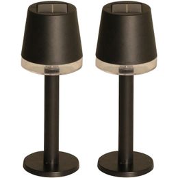 Luxform Au&szlig;en-Tischleuchte &raquo;Solar-Tischlampe - Cala d'Or - LED - 2 St&uuml;ck&laquo; LED-Modul 2 Stk. Solarbetrieben schwarz 2 Stk.