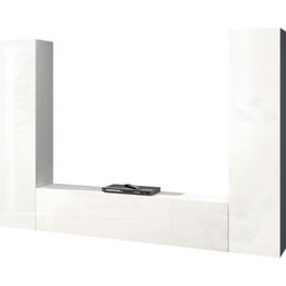 Home Affaire Wohnwand &raquo;Maruska&laquo; 1 Stk. tlg. wei&szlig; Holzwerkstoff B/H/T: 260cmcm x 180cmcm x 30cmcm