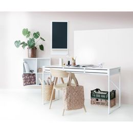 Schreibtisch &raquo;Mistral B&uuml;rotisch, Arbeitstisch, Tisch, Computertisch&laquo; mit Gestell, B: 137,4 cm, Designm&ouml;bel wei&szlig; B/H/T: 137,4cm x 75cm x 60cm