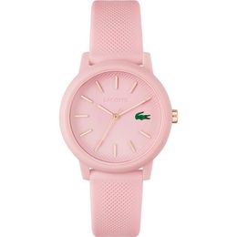 Lacoste Damen Quarzuhr &raquo;Lacoste 12.12 LADIES&laquo; Armbanduhr, Damenuhr, Mineralglas, analog, Silikonarmband rosa Einheitsgr&ouml;&szlig;e