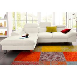 COTTA Ecksofa &raquo;Driver L-Form, B: 268 cm&laquo; Kopfteilverstellung, optional Schlaffunktion & Bettkasten wei&szlig; LEDER BEEFY (ein abgedecktes Spalt-Rindsleder)