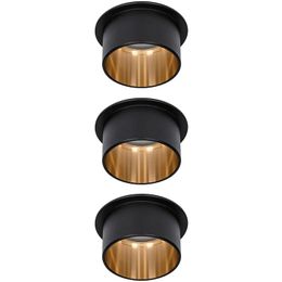 Paulmann LED Einbauleuchte &raquo;Gil&laquo; LED-Modul 3 Stk. Warmwei&szlig; LED-Modul, 3-Stufen-dimmbar gold 3, &Oslash; 6,8cm, 3 Stk.