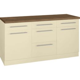 Wiho-K&uuml;chen wiho K&uuml;chen Unterschrank &raquo;Unna&laquo; 150 cm breit beige B/H/T: 150cm x 85cm x 60cm, Schubladen: 3 Stk. T&uuml;ren: 2 Stk.