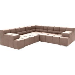 designwerk Ecksofa &raquo;Temple L-Form, tolles Designsofa&laquo; mit Sitztiefenverstellung beige 100% Polyester B/H/T: 257cm x 257cm, Flachgewebe, 