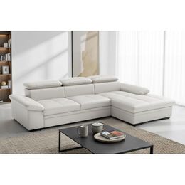 Sit & More sit&more Ecksofa &raquo;Viola, Leder, L-Form, B: 260 cm, mit Armteil- und Kopfteilvertsellung&laquo; optional mit Schlaffunktion wei&szlig; B/H/T: 260cm x 73cm x 174cm,