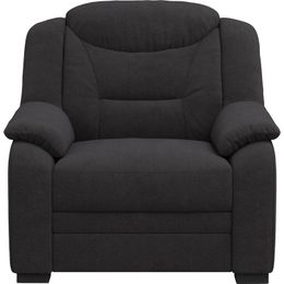 COTTA Sessel &raquo;Marcus&laquo; mit hoher R&uuml;ckenlehne schwarz 100% Polyester Struktur weich, B/H/T: 97cm x 99cm x 99cm